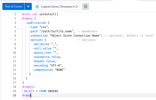 Execute Query to a File – Coginiti Support Home